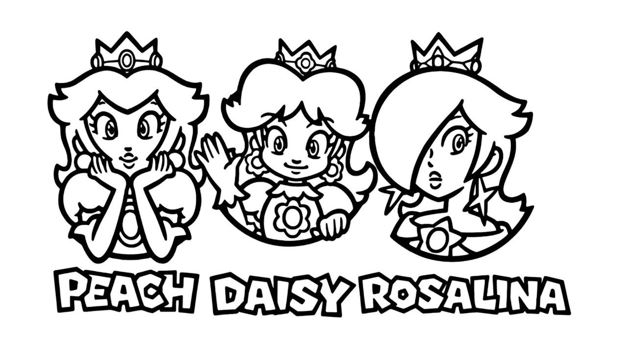 how to Draw Princess Peach, Daisy and Rosalina Easy | Disney Princess ...