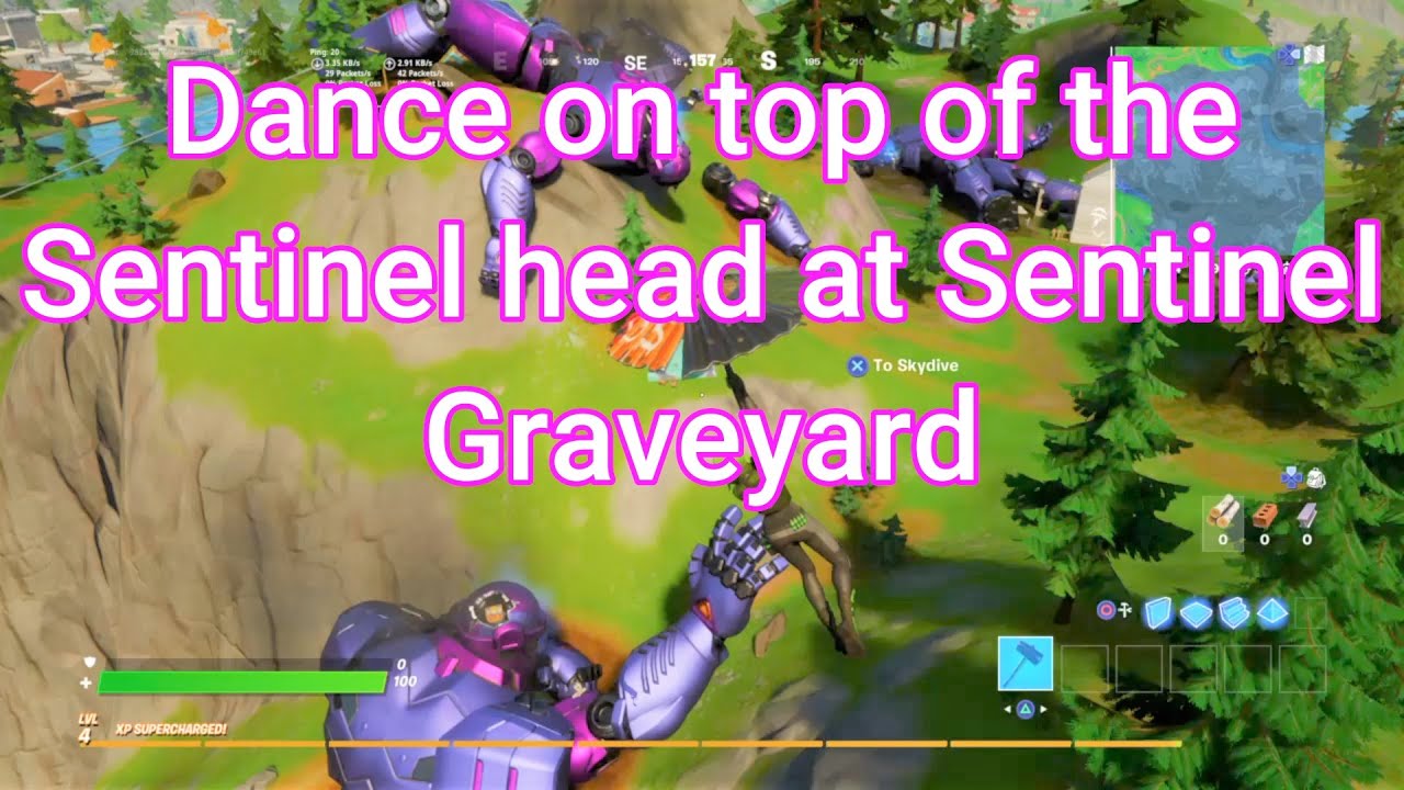 Dance on top of the different Sentinel head at the Sentinel Graveyard ...