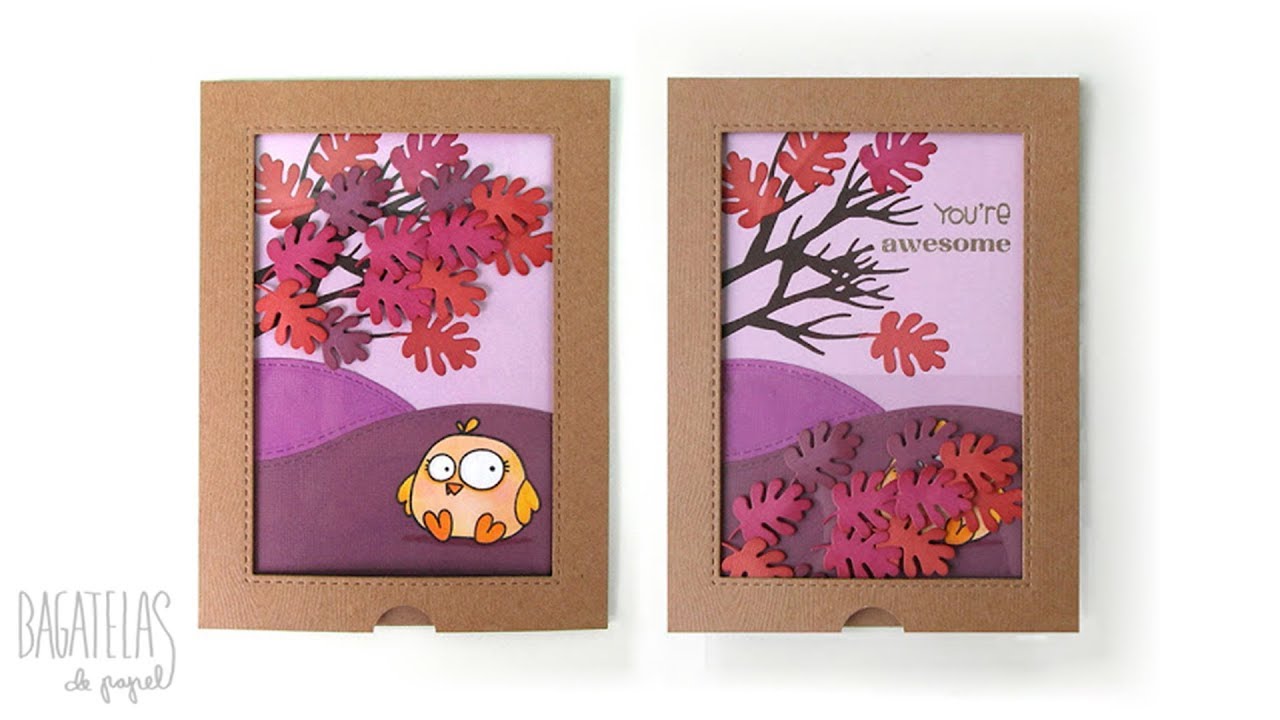 A cute interactive autumn card - YouTube