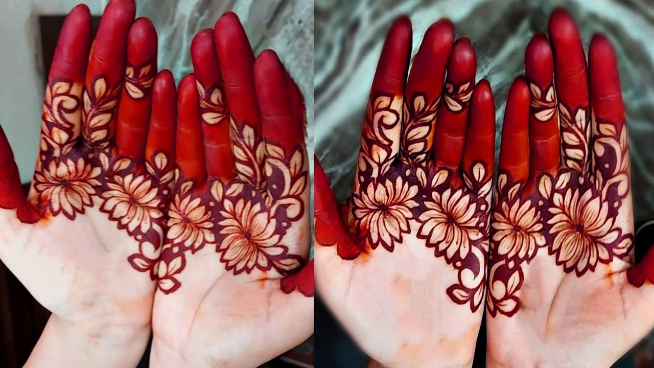 New Bharwa Mehndi Design for Front Hand 2021|Latest Bharwa Mehndi ...