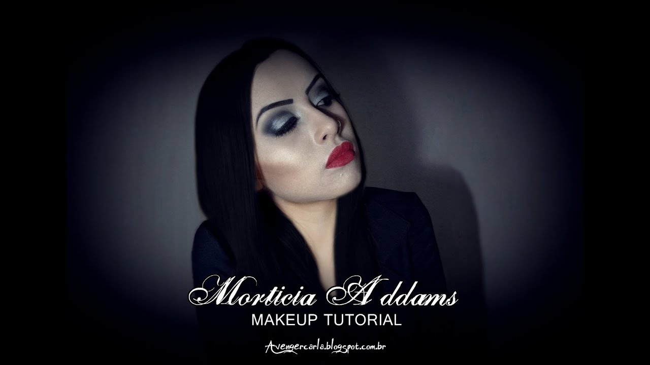 Halloween Makeup Tutorial: Morticia Addams | Prata e preto esfumado ...