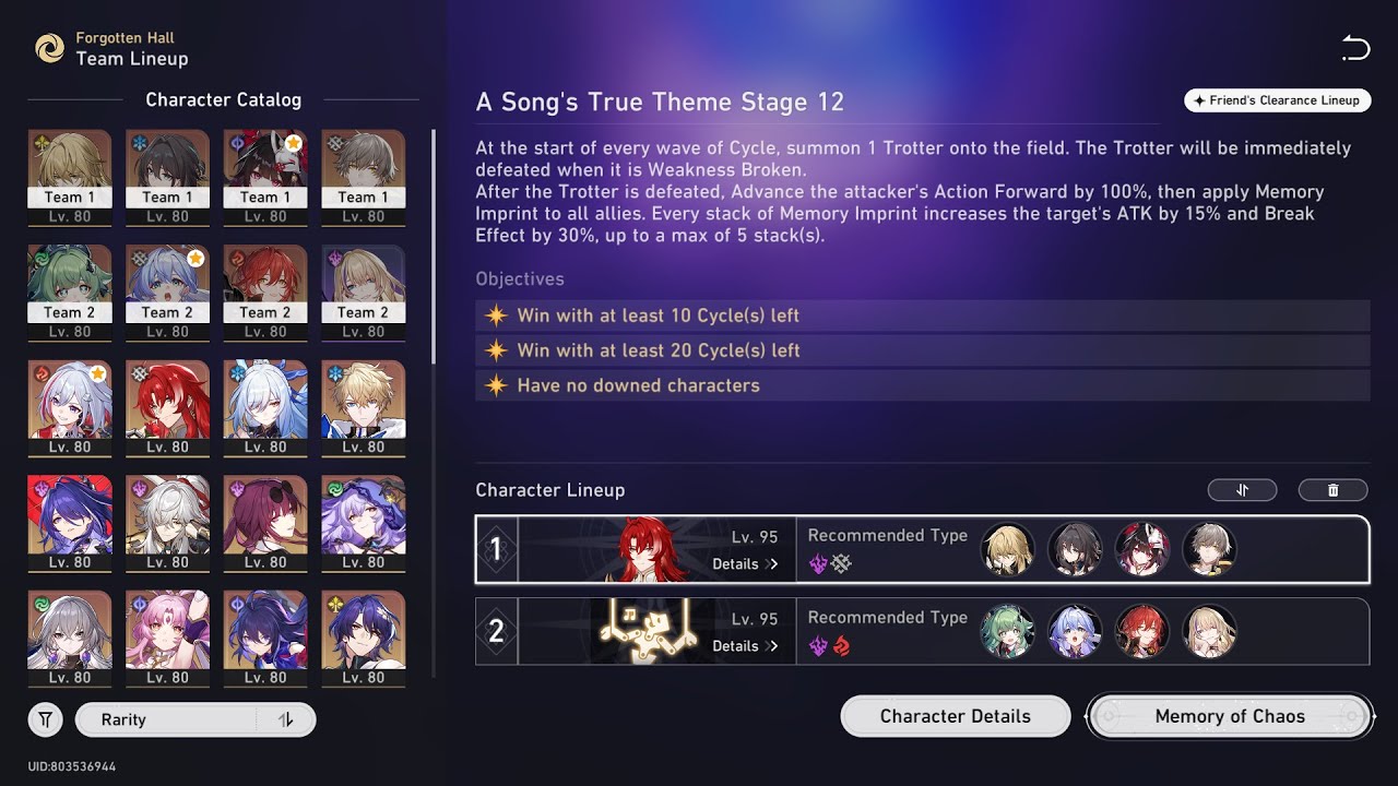[HONKAI STAR RAIL] MC Physical, Serval & Himeko Carry MOC 12 A Song's ...