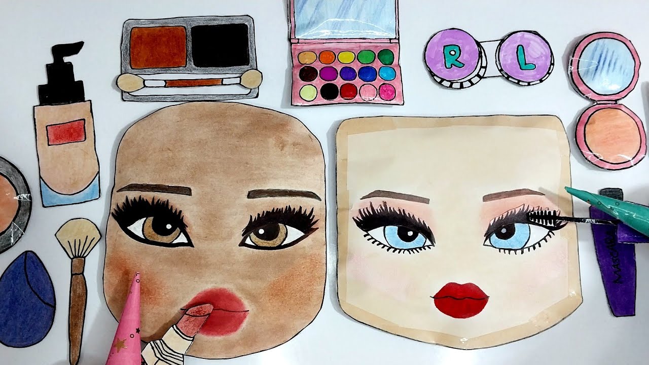 Roblox Baddies Makeup with paper cosmetic 💋|로블록스 스킨케어 블라인드백 ...