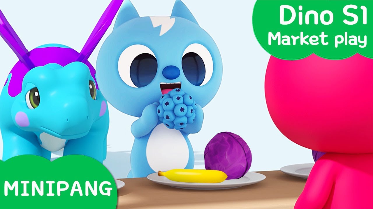 Learn colors with MINIPANG | dino S1| Market play 🧺 | MINIPANG TV 3D ...