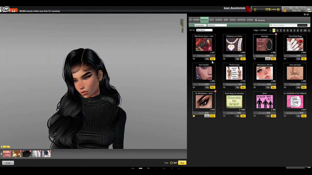 HOW TO MAKE A BADDY CHARACTER (FEMALE) FOR IMVU!!!!! - YouTube