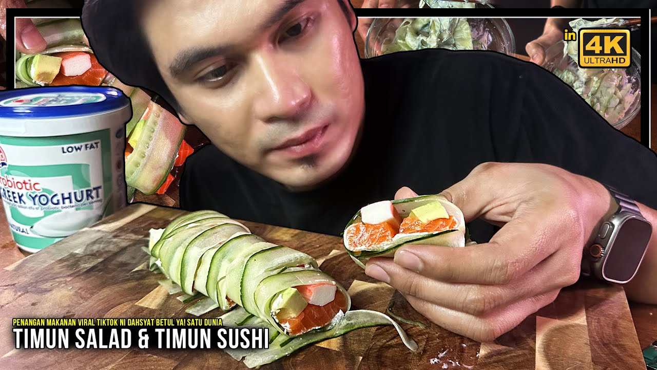 TIMUN SALMON SUSHI ! penangan satu dunia viral TIMUN SALAD sampai sold ...