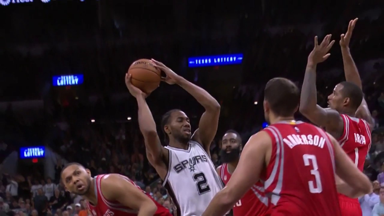 David Lee Baseline Slam | Rockets vs Spurs | 3.6.17 | 16-17 NBA Season ...