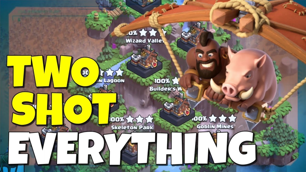 How to 2 Shot 5 Clan Capital Districts using Hog Raiders and Graveyard ...