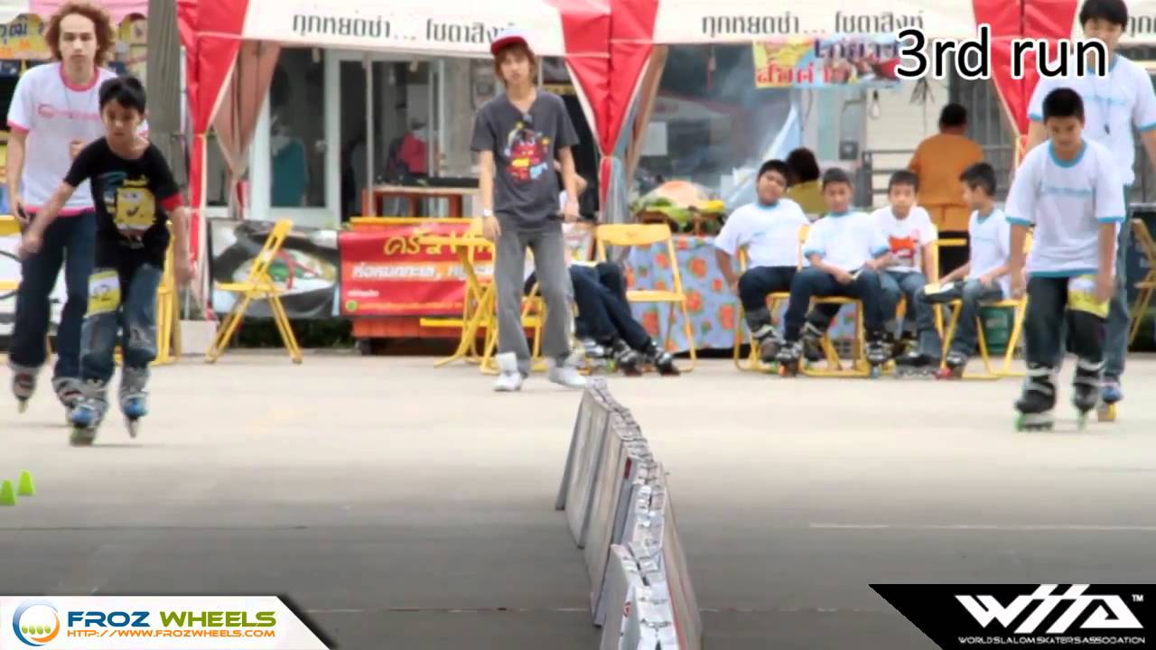 Speed Slalom Teen : Chanthaburi Street Skating#2 2011 - YouTube