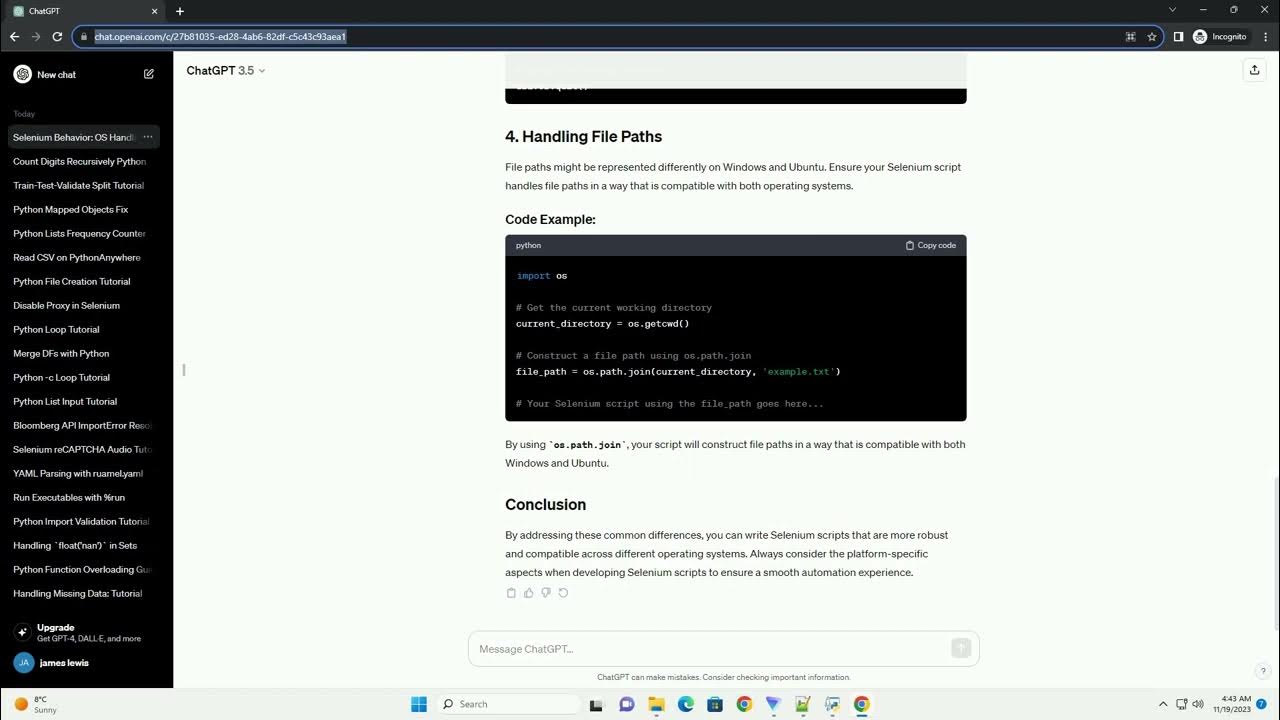 Selenium Python script has different behavior on Windows and Ubuntu environments - YouTube