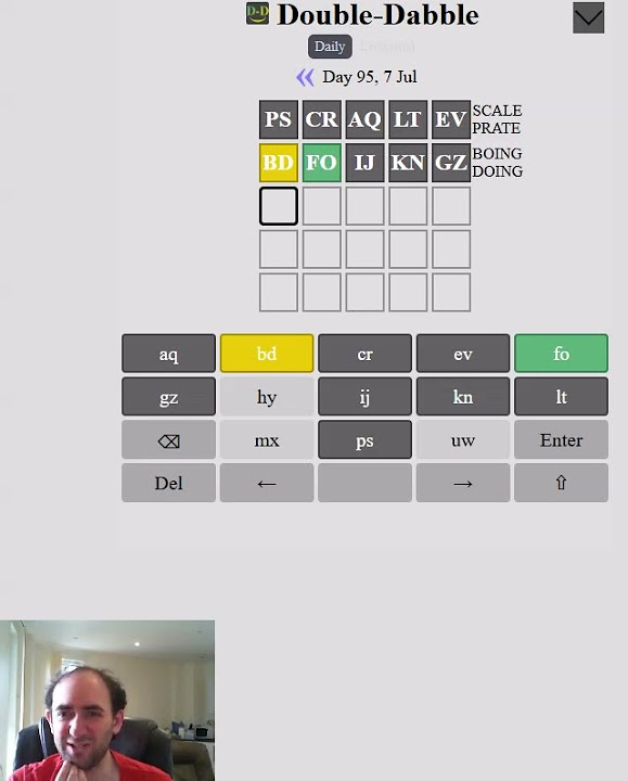 Wordle with letters PAIRED-UP?! (Double-Dabble puzzle for 7 Jul 24 ...