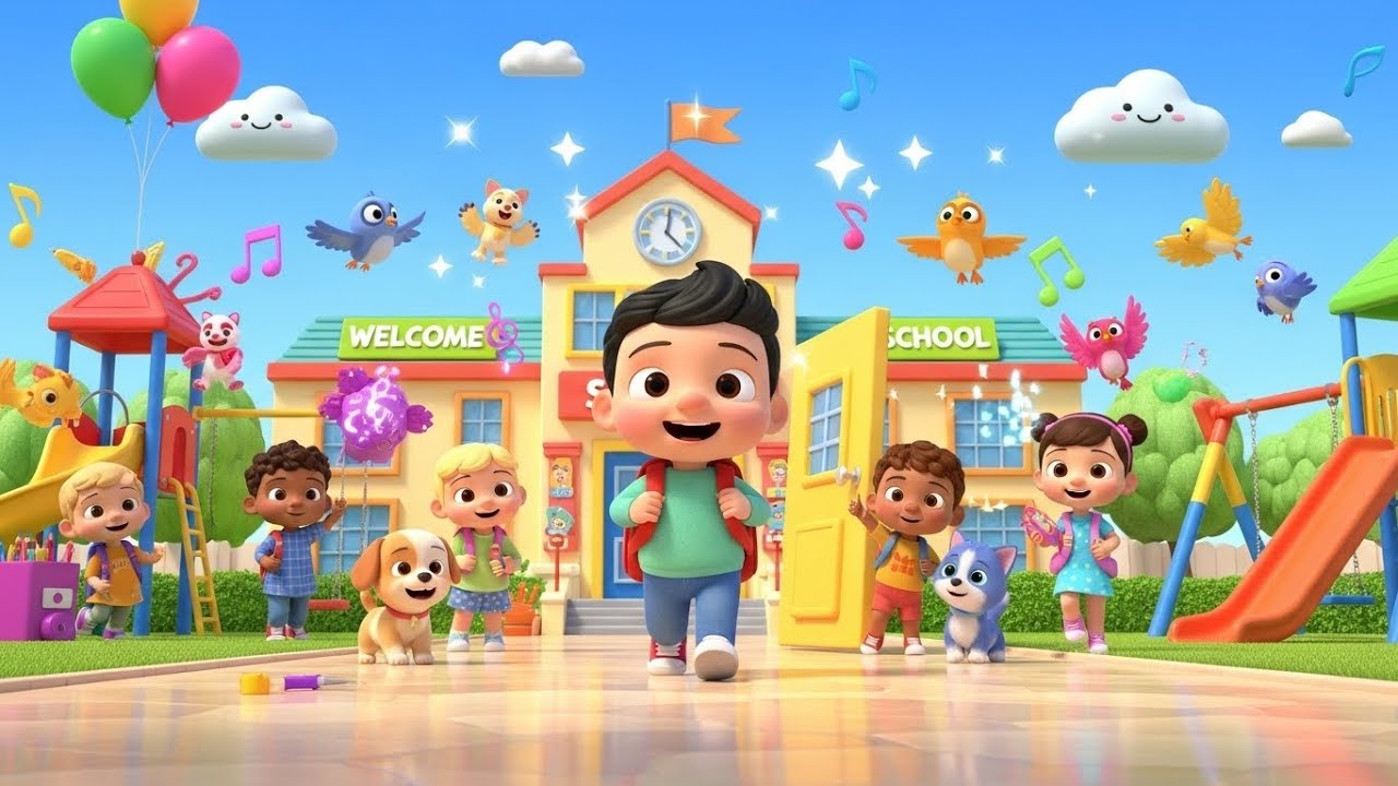 First Day At The School | Popular Nursery Rhyme For Kids | Sing Along ...