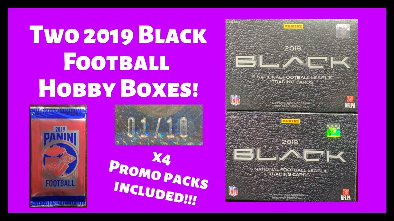 TWO Panini Black Football Boxes ($100 Each) Plus Four Promotional Packs ...