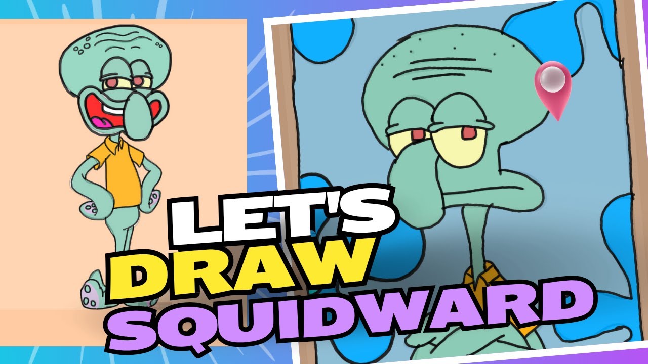 Let's Draw And Color Squidward - YouTube