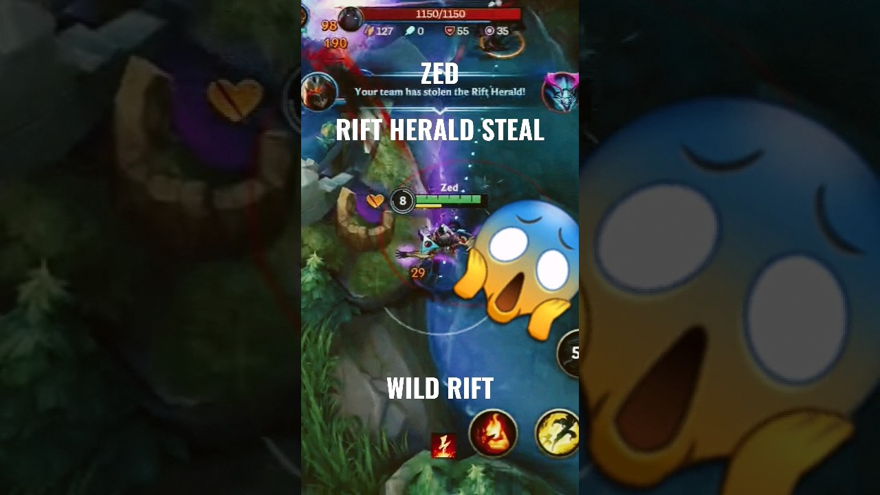 Zed Rift Herald Steal😱 Wild Rift #shorts #wildrift #leagueoflegends # ...