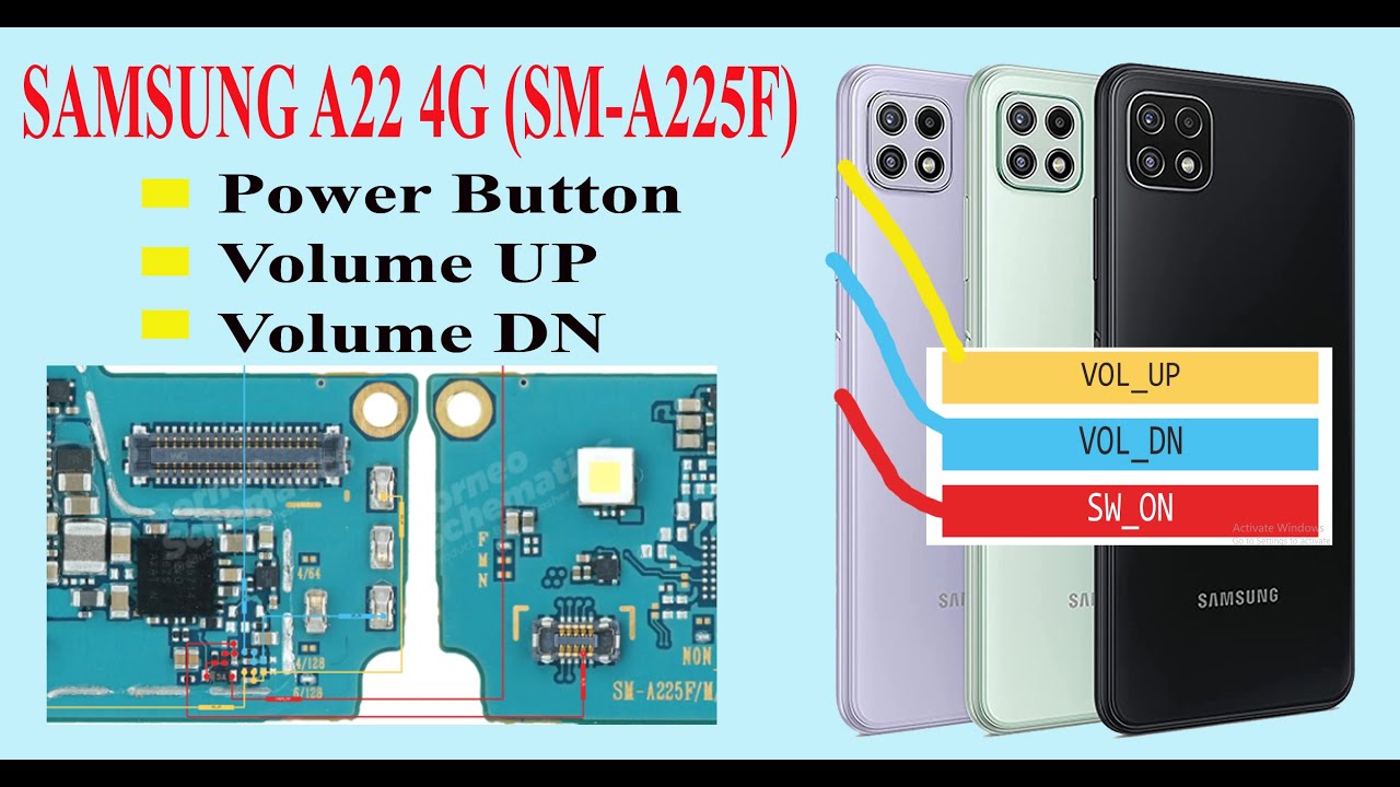 Samsung Galaxy A22 (SM-A225) Power key And Volume Key Jumper Ways ...