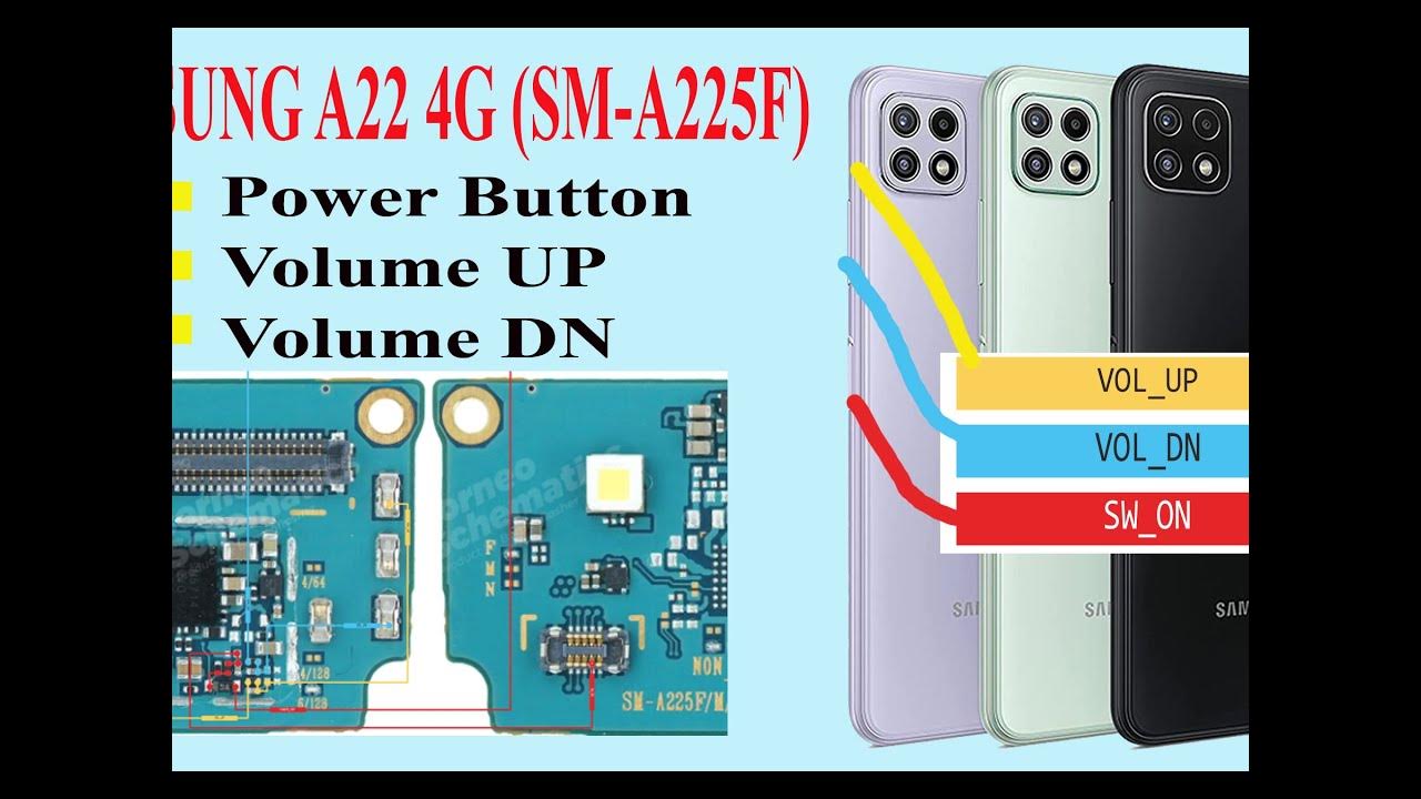 Samsung Galaxy A22 (SM-A225) Power key And Volume Key Jumper Ways Solution - YouTube