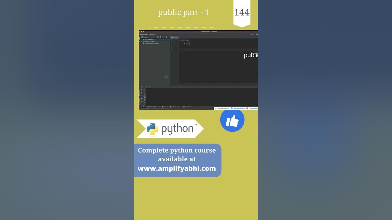 Python : Public Access Specifier | Part 1 | py srt 144 - YouTube