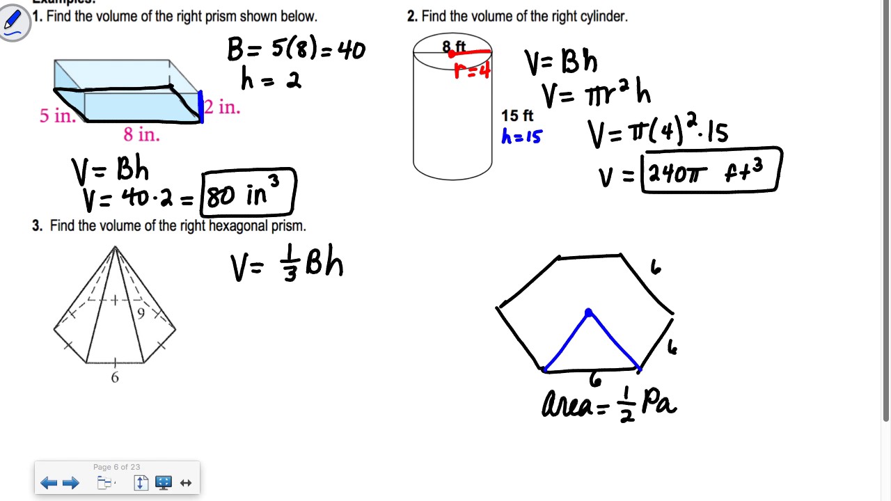 Section 12 2 Summer Geometry Volume Of Prisms Pyramids Cylinders Section 12 2 Summer Geometry Volume Of Prisms Pyramids Cylinders