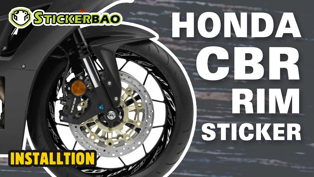How to install whole rim stickers wheel decal on 17'' rim with Honda ...