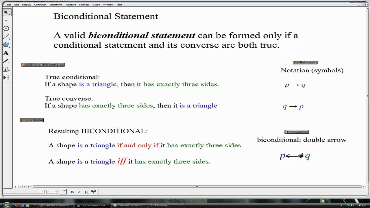 biconditional statements (geometry) - YouTube