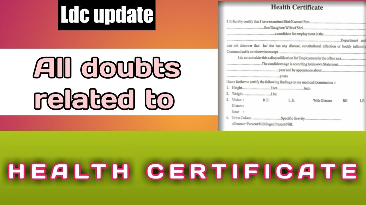 Health certificate for ldc by ht KNOWLEDGE - YouTube