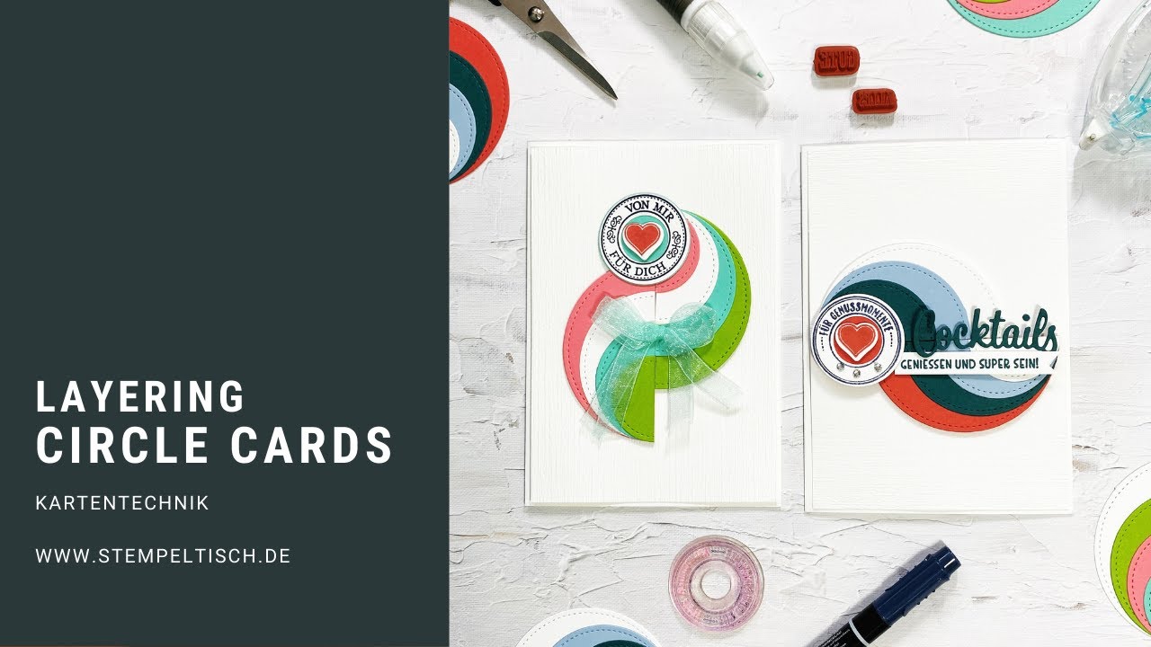 Layered Circle Cards - Kartentechnik - YouTube