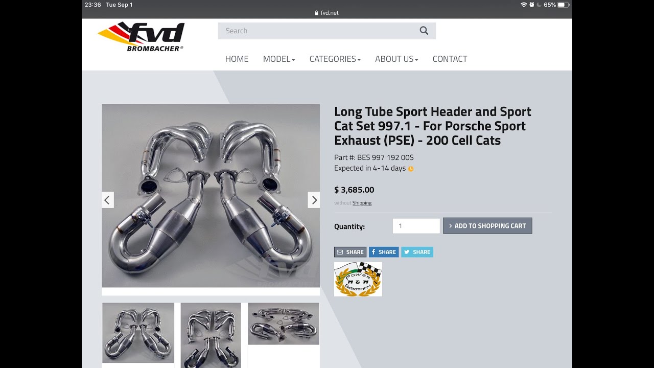 Porsche 997.1 PSE with FVD / M&M Exhaust headers and 200 cell cat pipes ...