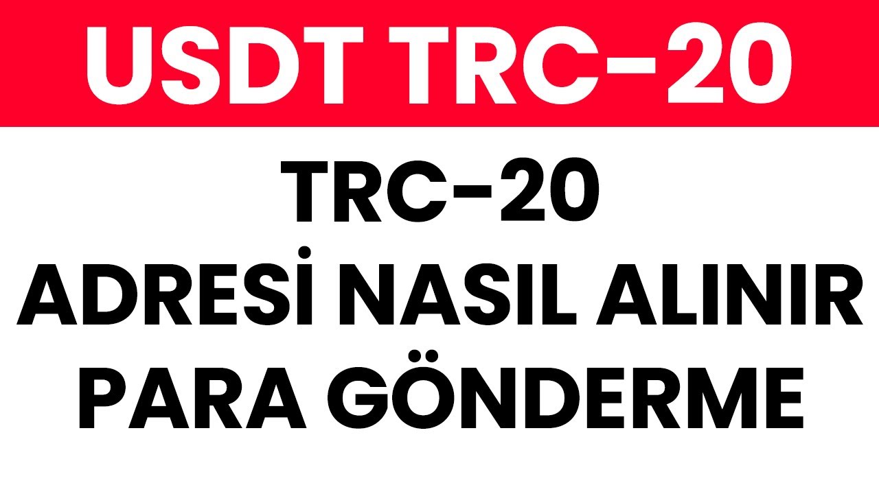 TRC20 ADRESİ NASIL ALINIR | TRC20 PARA GÖNDERME - YouTube
