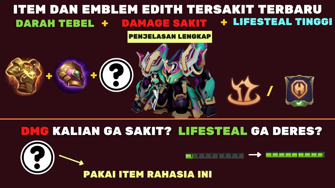 ITEM DAN SETTINGAN EMBLEM HERO EDITH TERSAKIT TERBARU , BUILD EDITH ...
