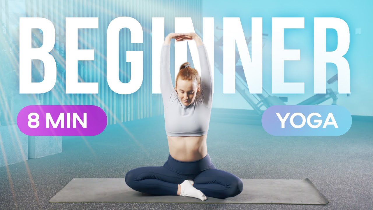 8 min Flexibility Yoga for Beginners: Cross-Legged, Fast Finger, Plank ...