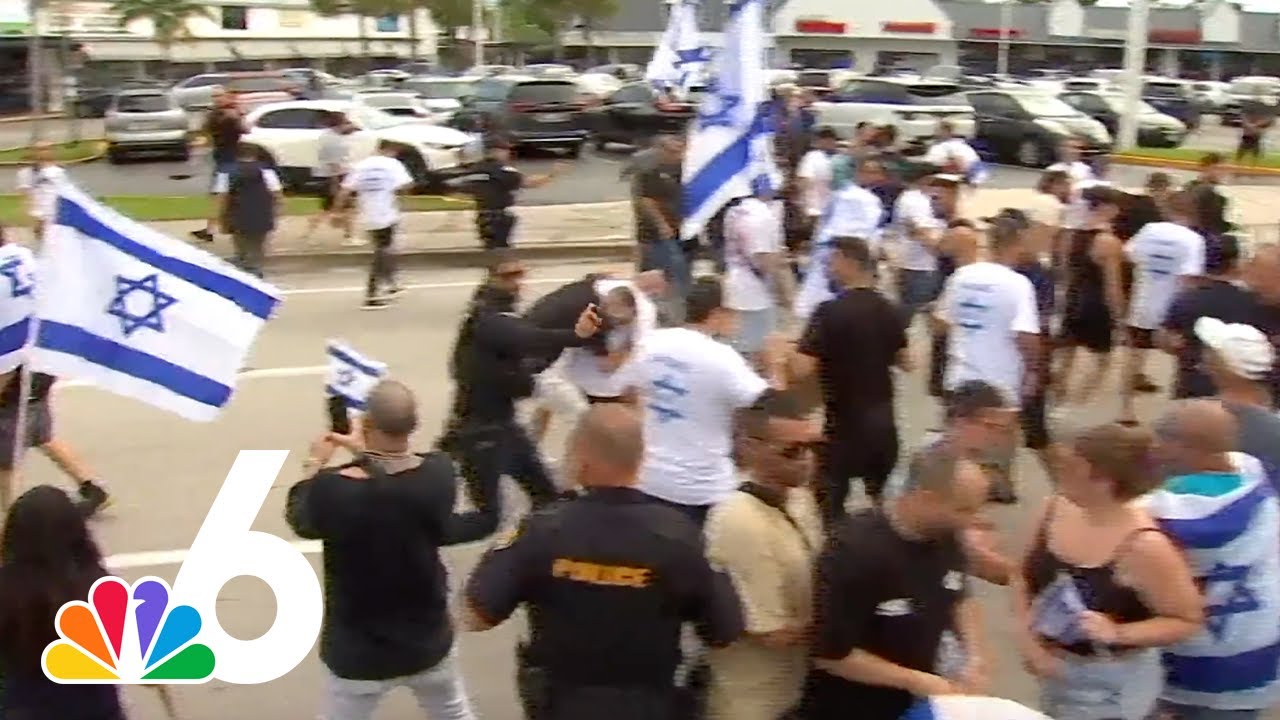 Chaos erupts when 2 South Florida protest groups FACE OFF over Israel ...