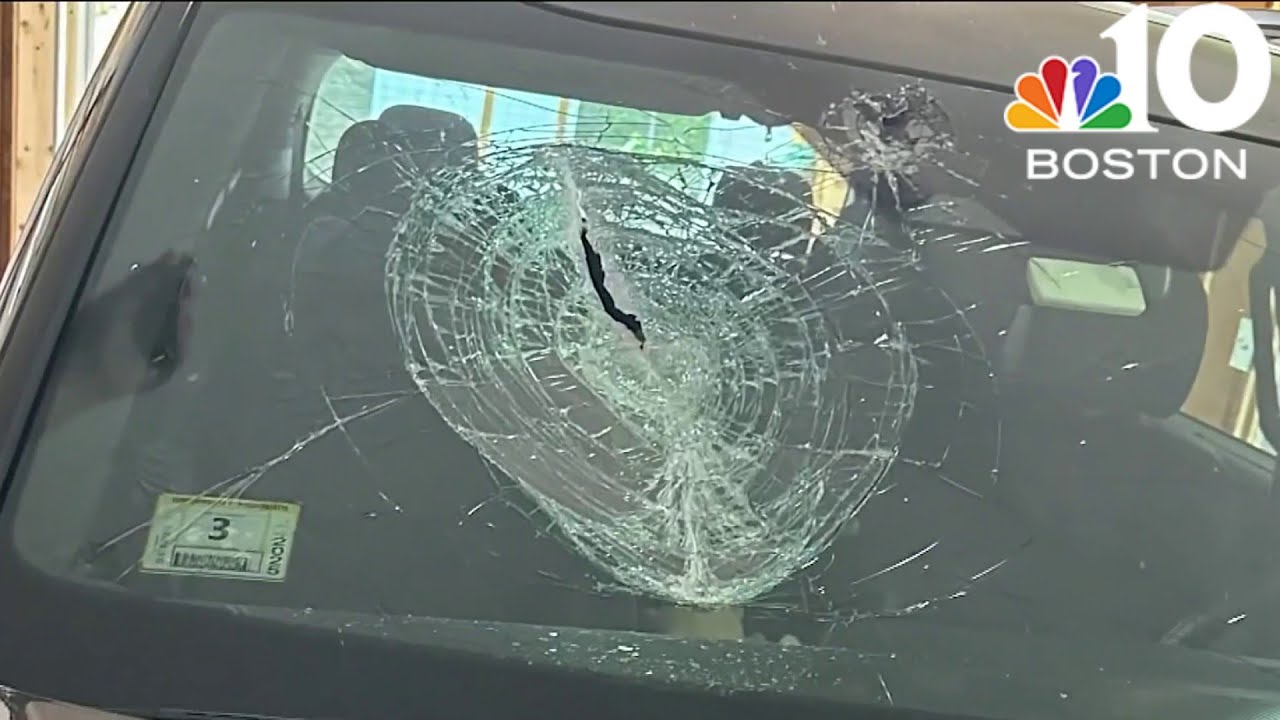 Metal object smashes through driver's windshield in Medford - YouTube
