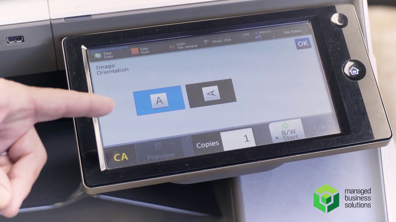 Sharp Printer: Changing the Image Orientation - YouTube