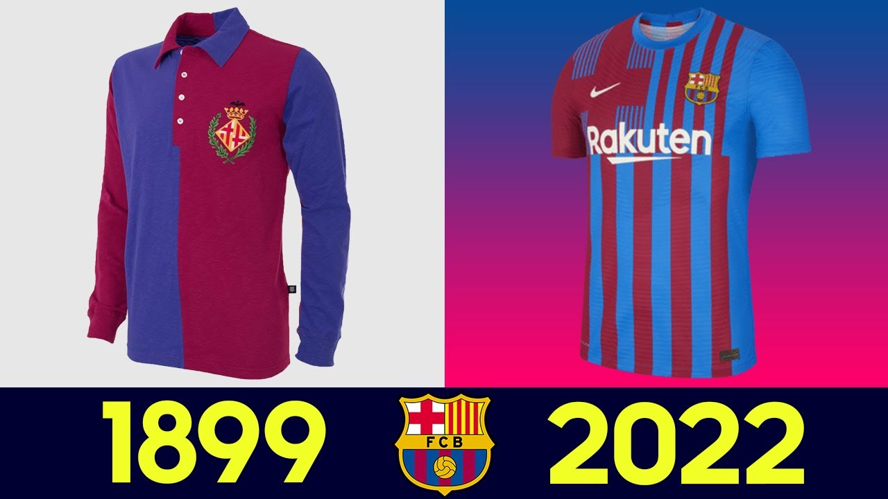 The Evolution of FC Barcelona Football Kit 2021-22 | All FC Barcelona ...