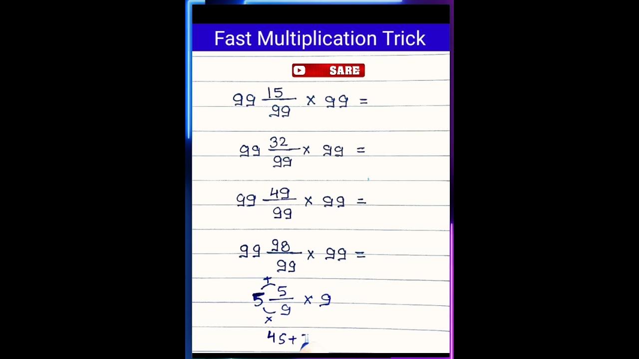 Fast Multiplication Trick #shorts #short #trending #trendingshorts #maths #multiplication #reel ...