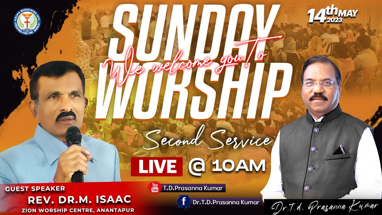 🔴 Sunday Second Service II #tdpklive II Guest Speaker: Rev. Dr. M. Isaac II Krupa Church II ...