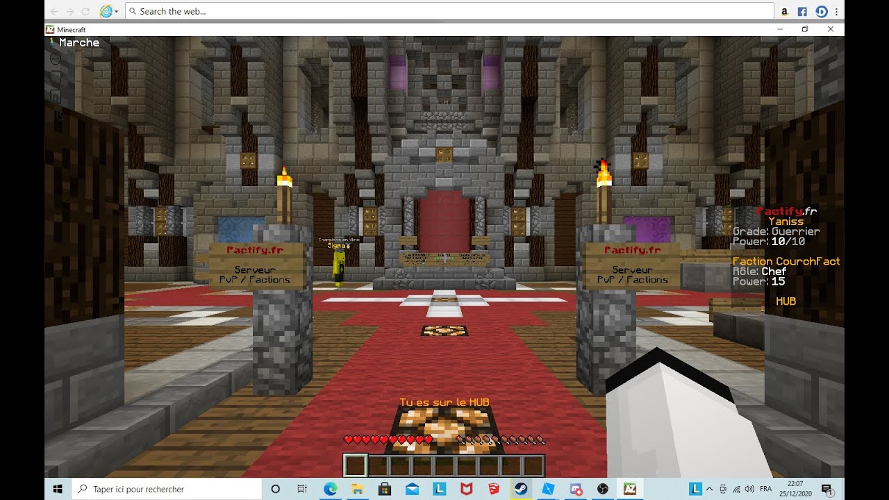 Live Minecraft [AZ-Launcher Pactify.fr serveur PvP faction] - YouTube