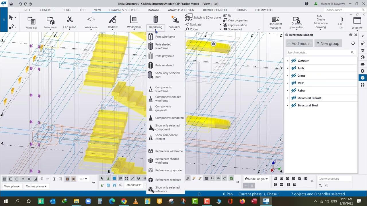 TEKLA structure 2022 | Rendering Options - YouTube