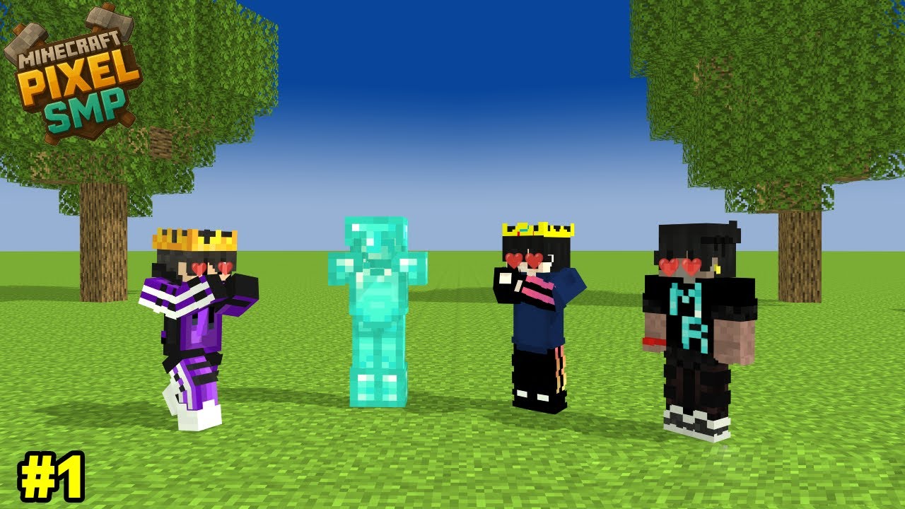 We Got Full Diamond Armor for the Entire team on Pixel SMP And this ...