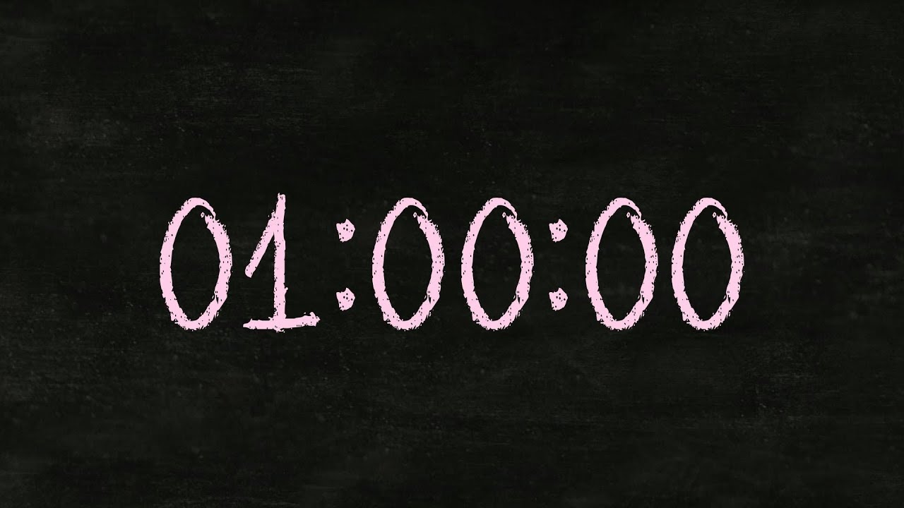 1 hour count down timer (Chalkboard) 1時間カウントダウンタイマー 黒板 Full HD ...
