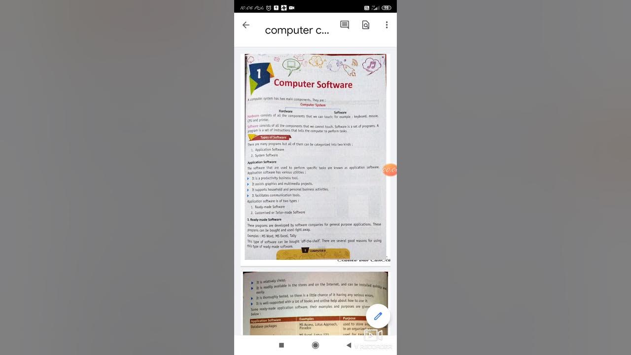 Computer class 8th chapte 1 computer software - YouTube