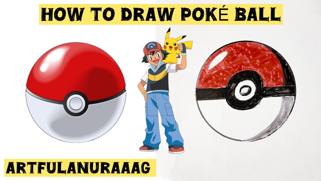 HOW TO DRAW POKÉ BALL | POKÉMON | POKEBALL DRAWING | POKEMON ...