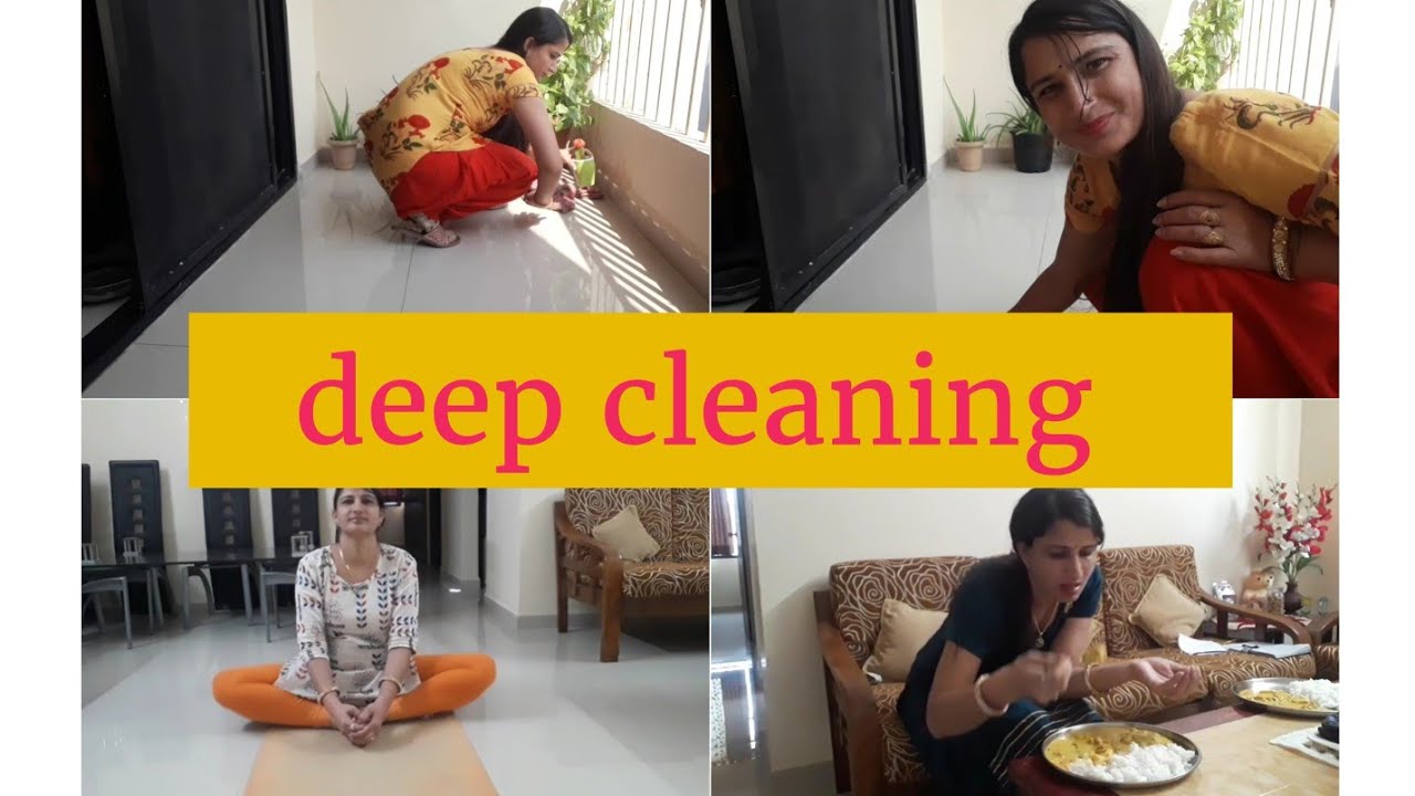 Indian housewife deep cleaning routine ओर साथ में करेंगे योगा daily ...
