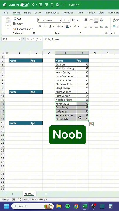 VSTACK in Excel‼️ #excel - YouTube