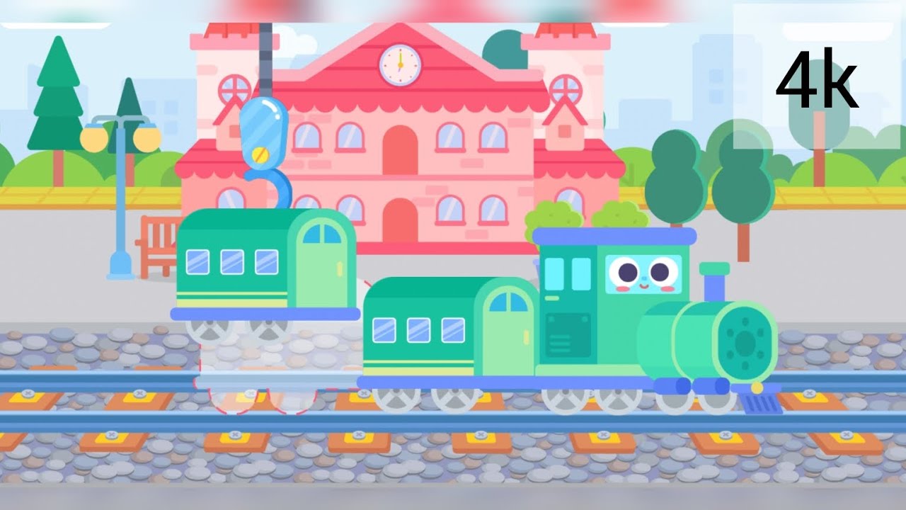 4k | Train station | kids Train station | animated Train station | #4k ...