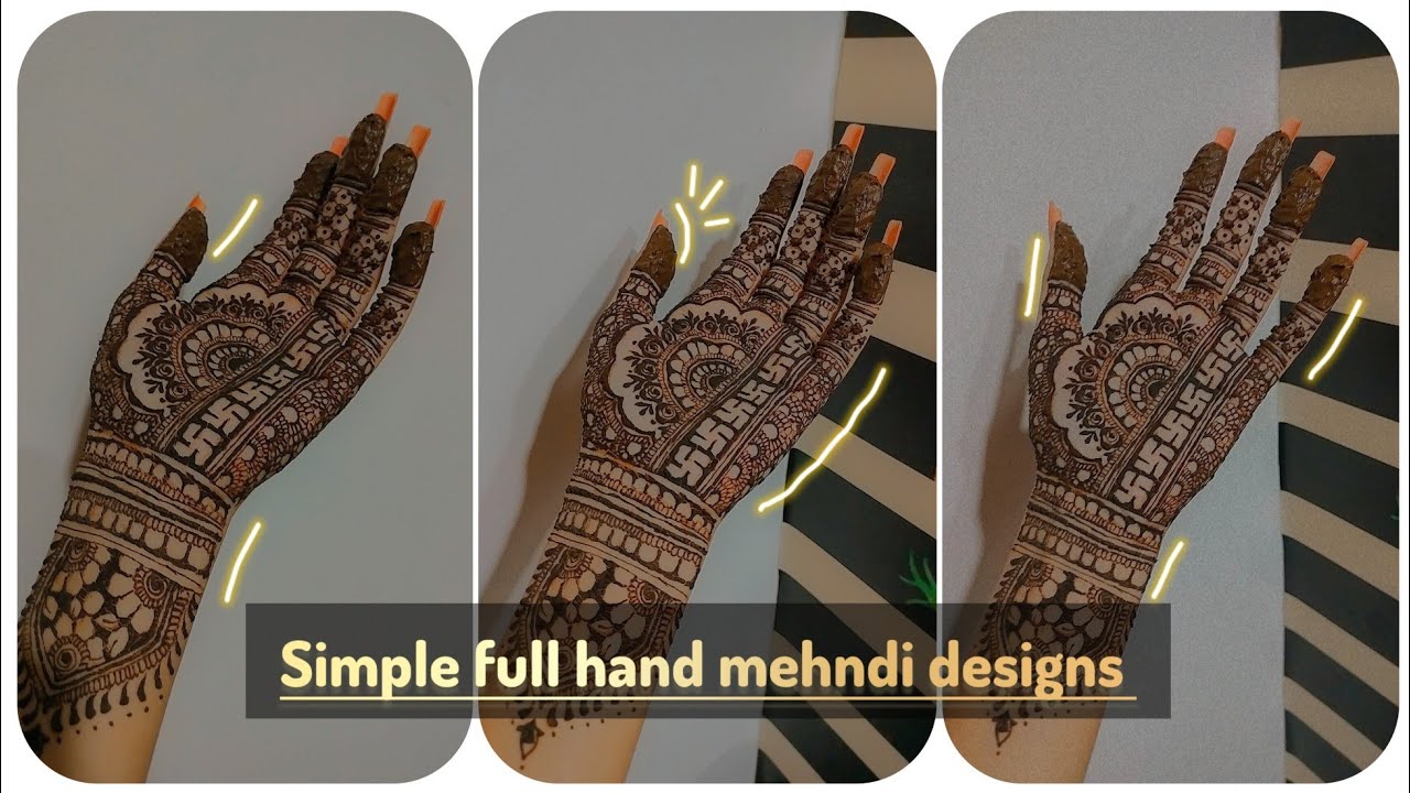 Simple Full Hand Mehndi Designs || Bridal Design || Easy Mehndi ...