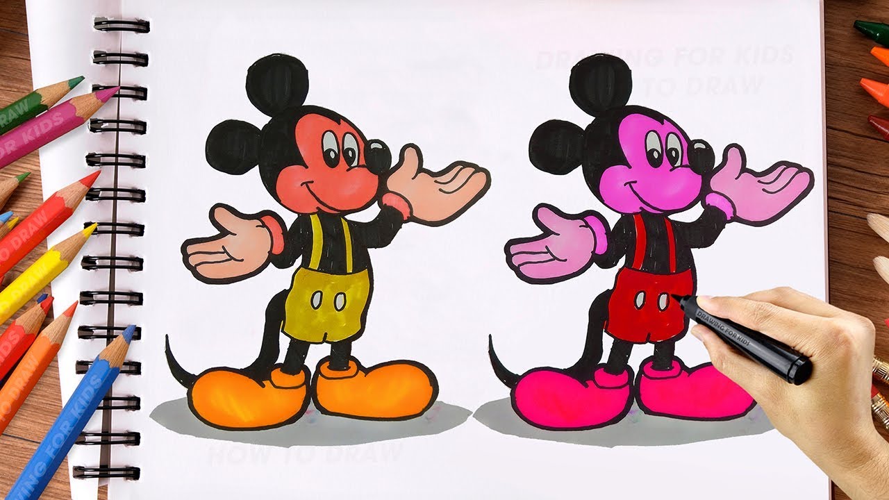 Drawing for kids How to Draw Mickey Mouse | #Drawingforkids #D4K - YouTube