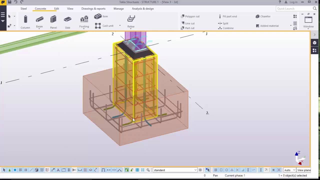 Anchor rod,rebar placement and grouting of steel column bases in TEKLA ...