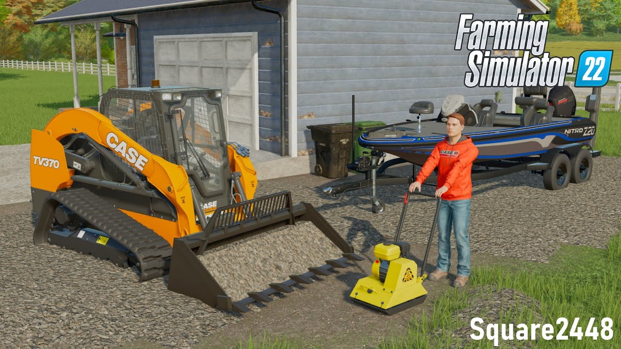 Building Gravel Pad For Bass Boat! | FS22 Landscaping - YouTube